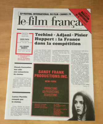 CINEMA LE FILM FRANCAIS N°4 13 MAI 1979 CANNES ISABELLE ADJANI | eBay