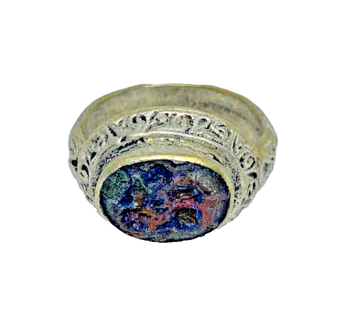RARE ANCIENT WEARABLE PHOENICIAN GOLD COLOR RAM MONSTER RING BRONZE ...