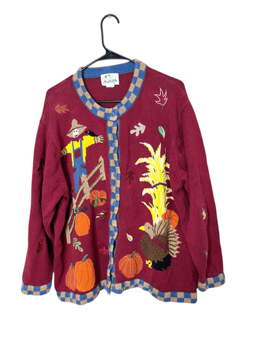Vintage The Quacker Factory Fall Knit Cardigan Sweater Women's Sz 2X 3X ...