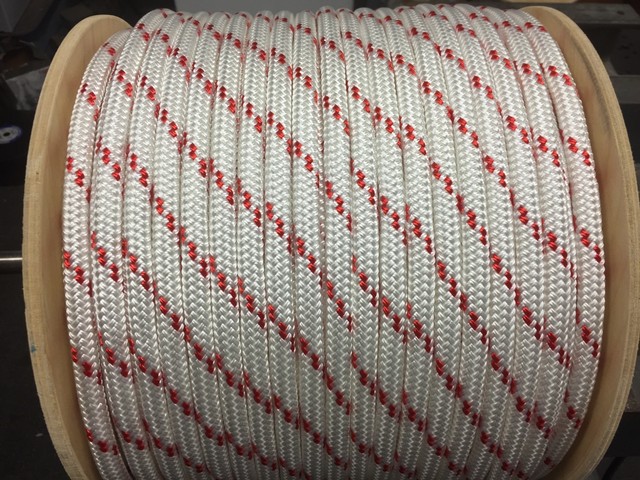 3/8” polyester double braid rope 600' Red/White | eBay