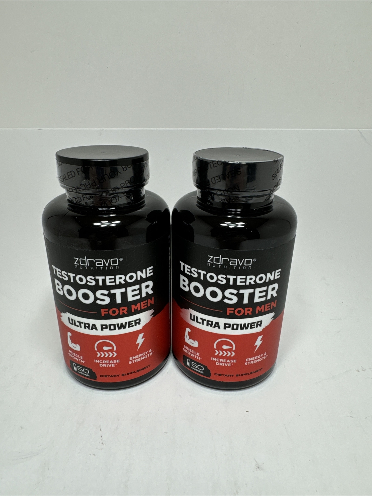 2 Zdravo Nutrition Testosterone Booster for Men Ultra Power 60 caps Exp ...