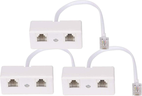 Telephone Splitters, RJ11 6P4C Duplex Wall Jack Adapter Dual Phone Line Splitter 705353073298 | eBay