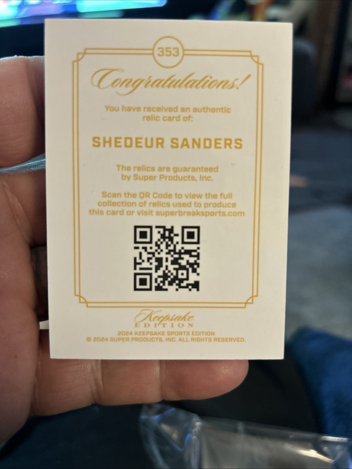 2024 Keepsake Edition Shedeur Sanders Gem Jersey /99 | eBay