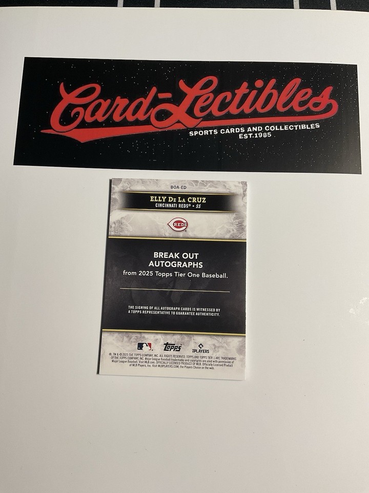 2025 Topps Tier One Elly De La Cruz Green Foil Auto SSP /15 | eBay