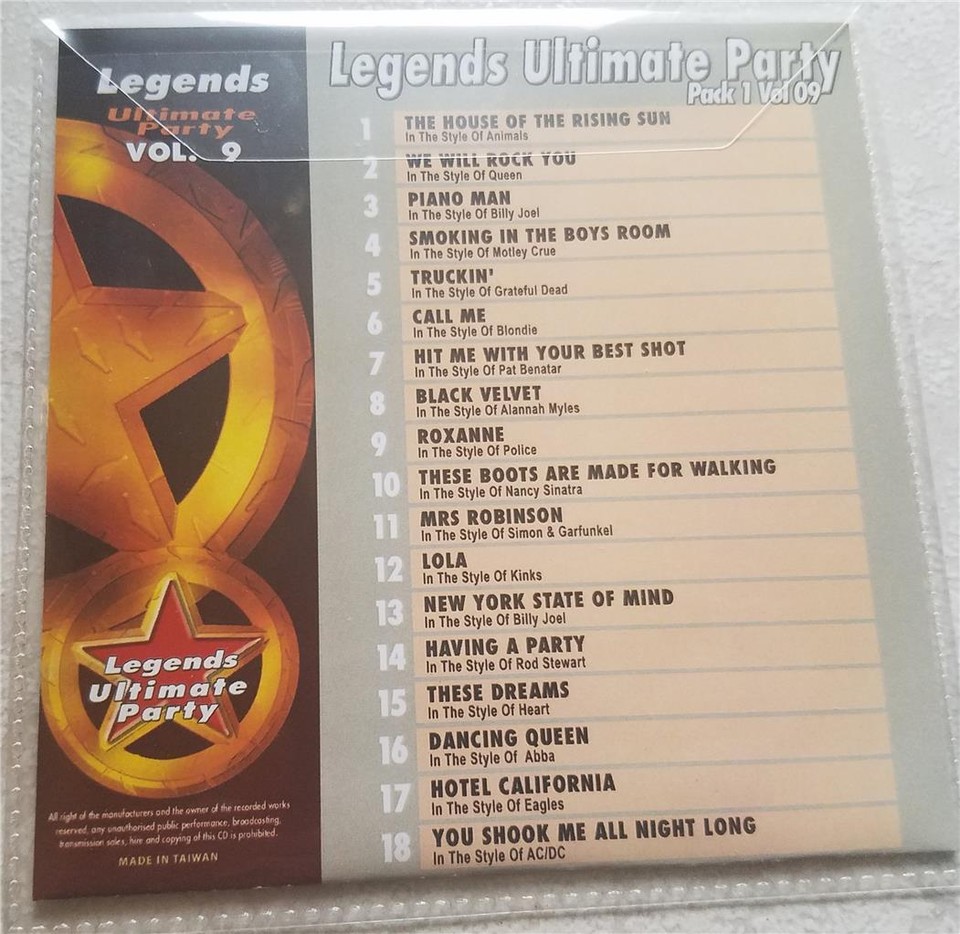 LEGENDS KARAOKE CDG ULTIMATE PARTY 1950S-1990S VOL 9 - QUEEN,GRATEFUL ...