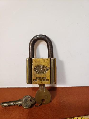 Vintage Elgin lock w key art deco working | eBay