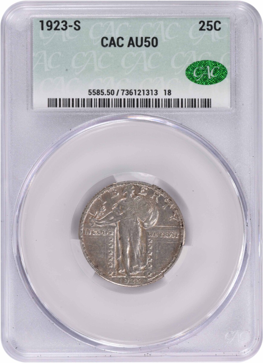 1923-S Standing Liberty Silver Quarter AU50 CACG | eBay