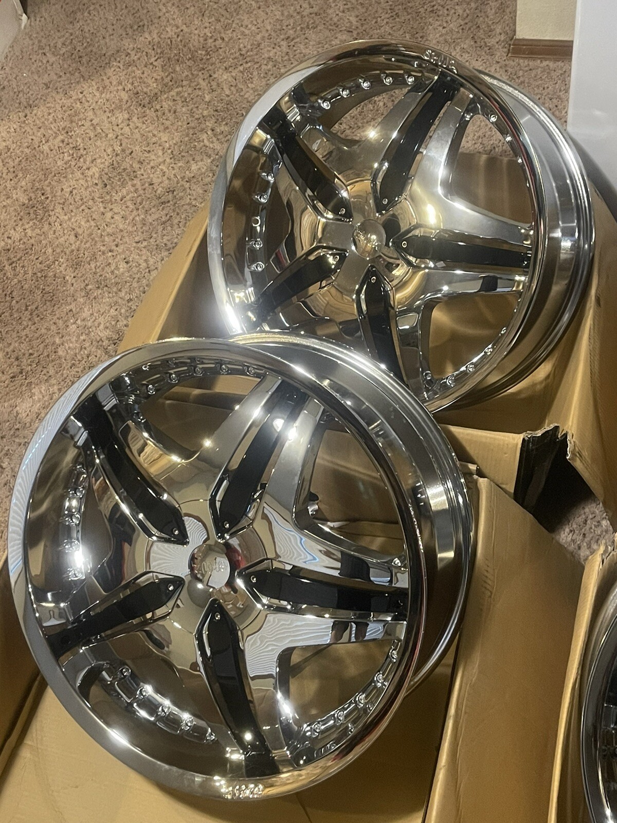 22" Chrome Wheels With Black Inserts Shooz Wheels (Set of 4) 22x 8.8 | eBay