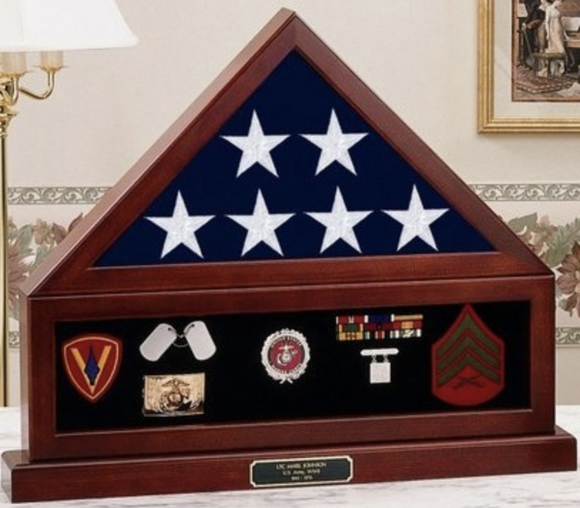 Military Flag Case Shadow Box Flag Display Case Triangle Military