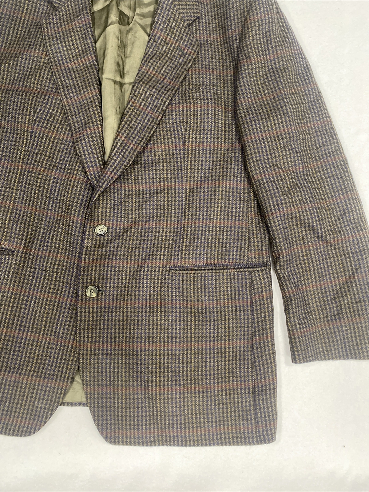 Vintage St Michael Tweed Herringbone Wool/Cashmere Blazer Green/Black ...