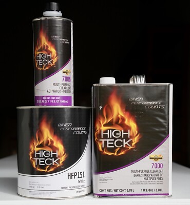 High Teck 7000 GM White Basecoat Paint & Clearcoat Gallon Kit GM 8554 ...