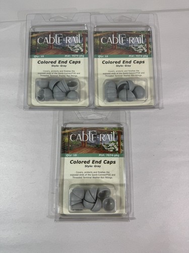 Lot Of 3 - Feeney CR-7074-PKG Colored End Cap, Small, Gray Pack of 10 ...