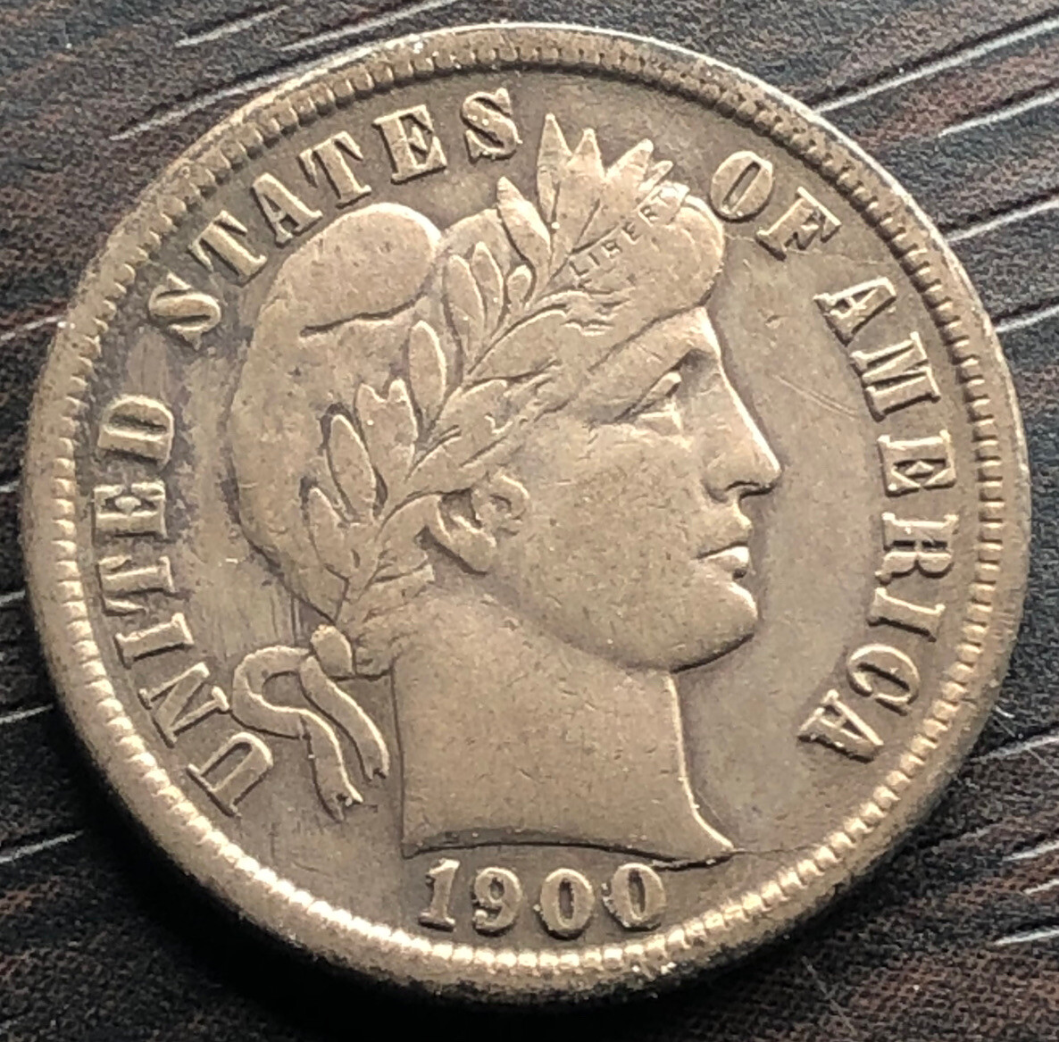 US 1900-S Barber Type Dime Silver Coin. Completely Original High Grade ...