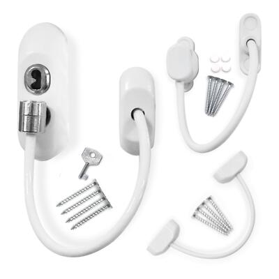 Window Cable Restrictor Safety Lock Heavy Duty Security UPVC Wire Frame ...