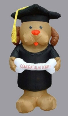 Rare USED Gemmy 6ft Airblown Graduation Dog Yard Inflatable #30065 | eBay