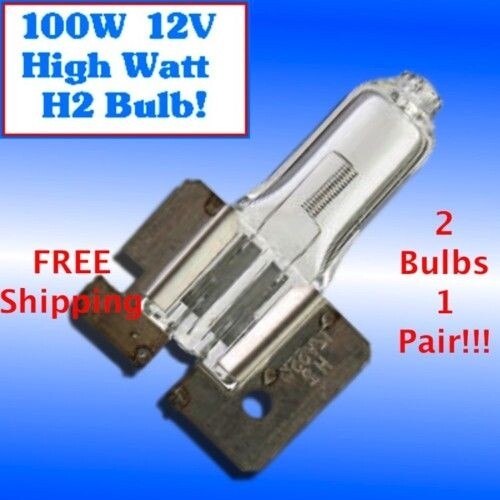 2 X H2 100W SUPER WHITE 5500K Halogen Marchal Fog Light Bulbs (1 Pair ...