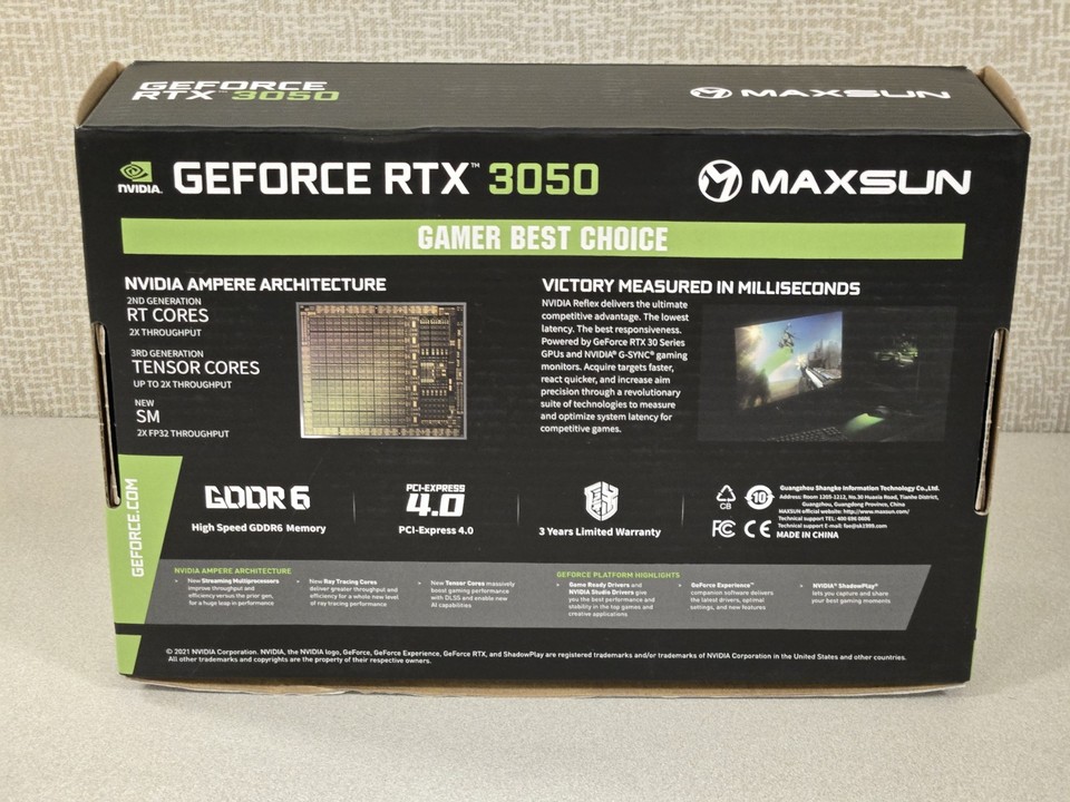 Maxsun GeForce RTX 3050 LP 6G Low Profile 6GB GDDR6 Graphics Card 70 ...
