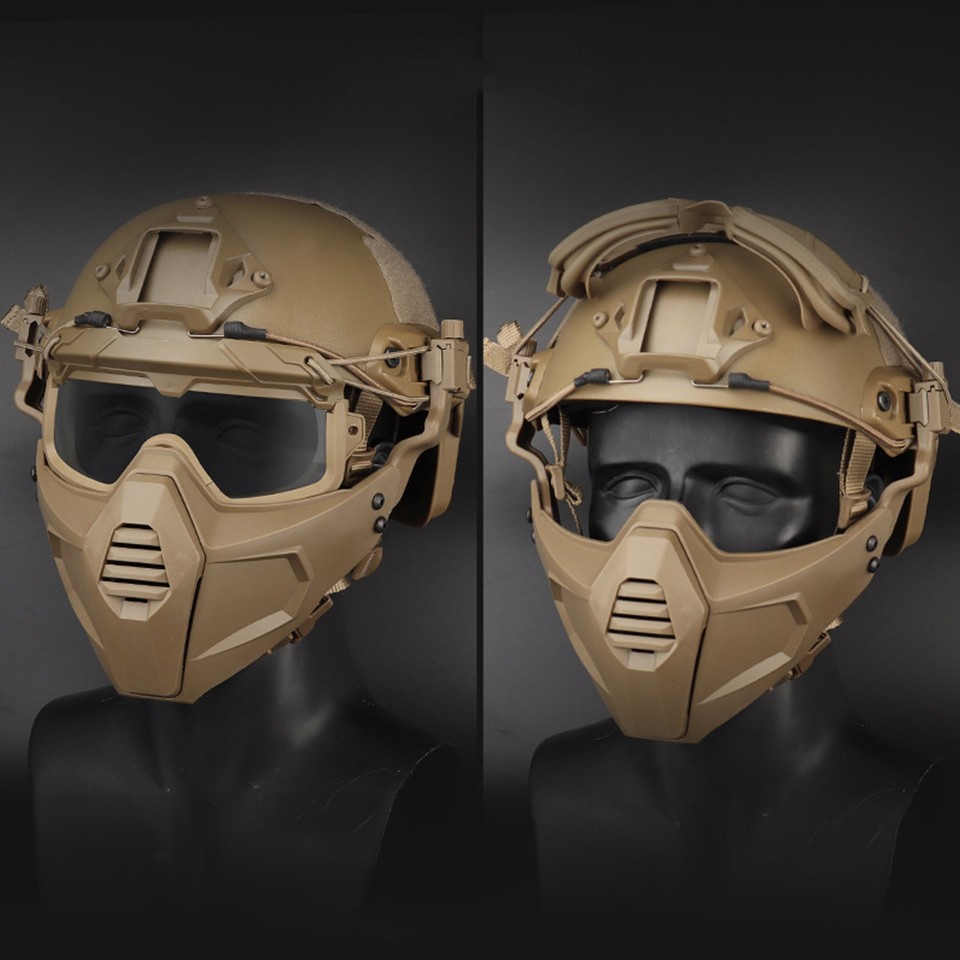Tactical Half Fask Mask & Goggle Sets Protective Mask For SF Fast ...