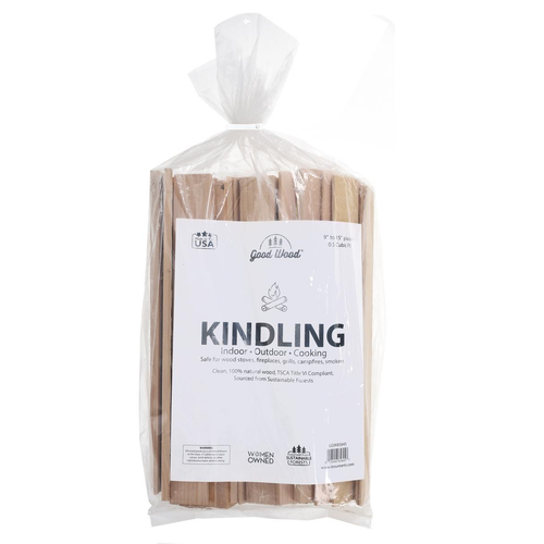 Good Wood Kindling Bundle 9"-15" Pieces, 0.5 Cubic Feet – 100% Natural ...