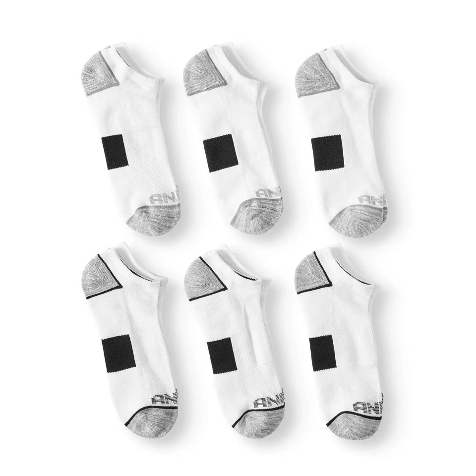 AND1® Men's Pro Platinum No Show Socks 6-Pack " FRESH~HIGH PERFORMANCE ...
