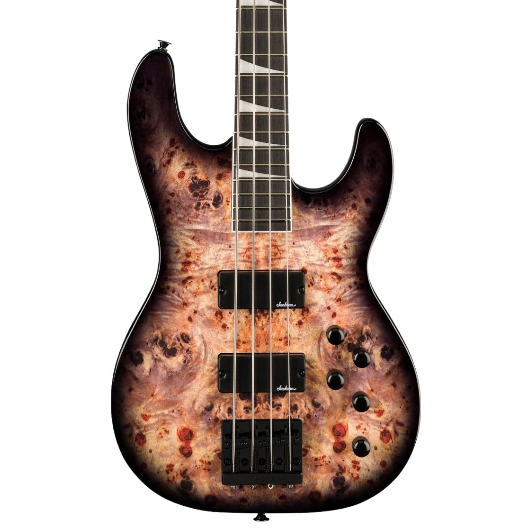 Jackson JS Series JS3P Concert 4-String Bass Guitar, Black Burst Burl ...