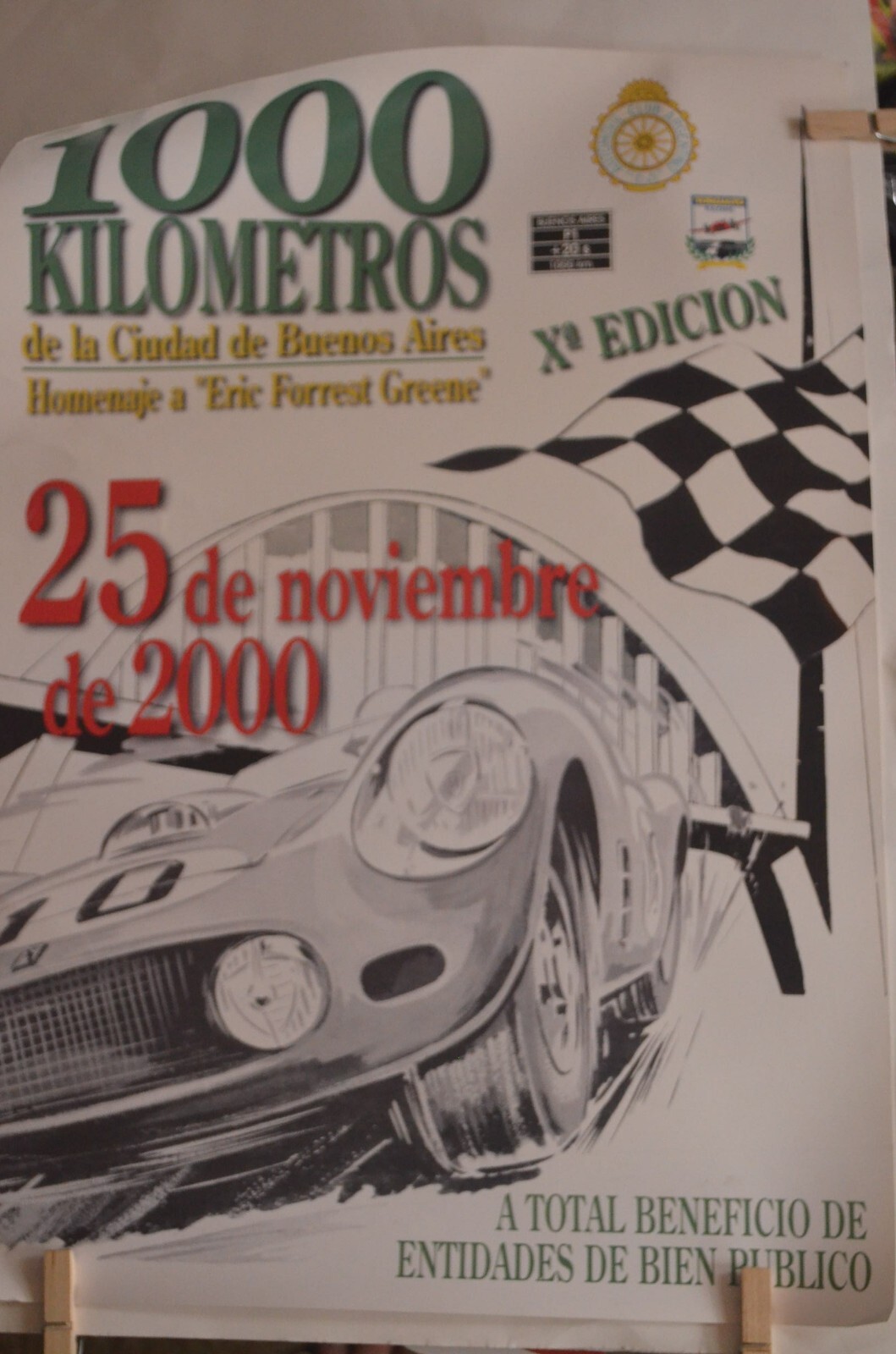 Buenos Aires 1000 km Race Tribute to Eric Forrest Greene Poster (2000 ...