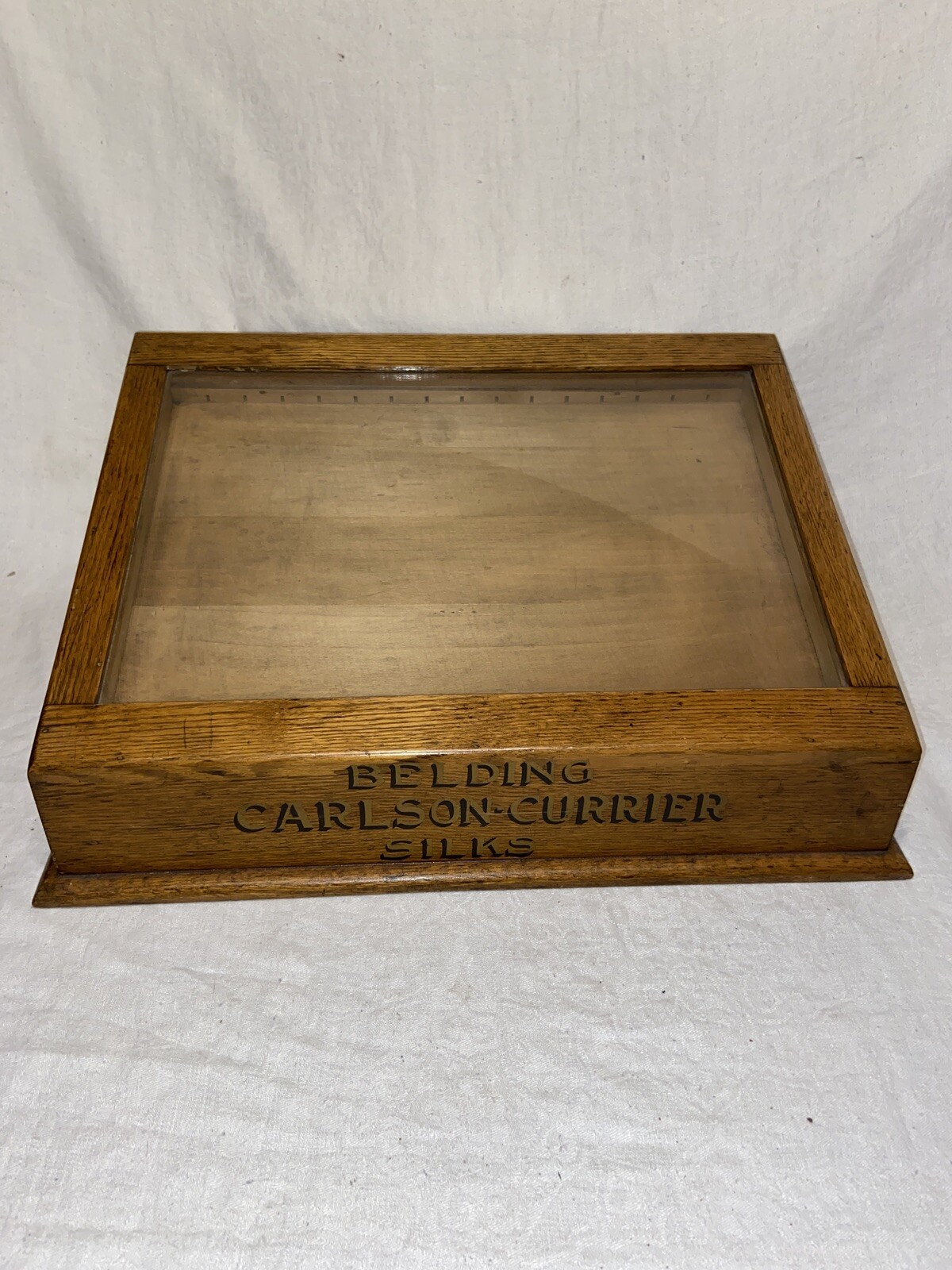 Antique Belding Carlson-Currier Silks/Sewing Cabinet Display Case ...