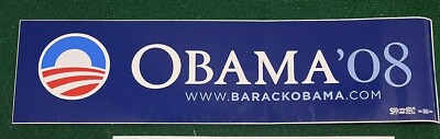 OBAMA Blue Date 2008 NEW ORIGINAL POLITICAL CAMPAIGN STICKER Democrat ...