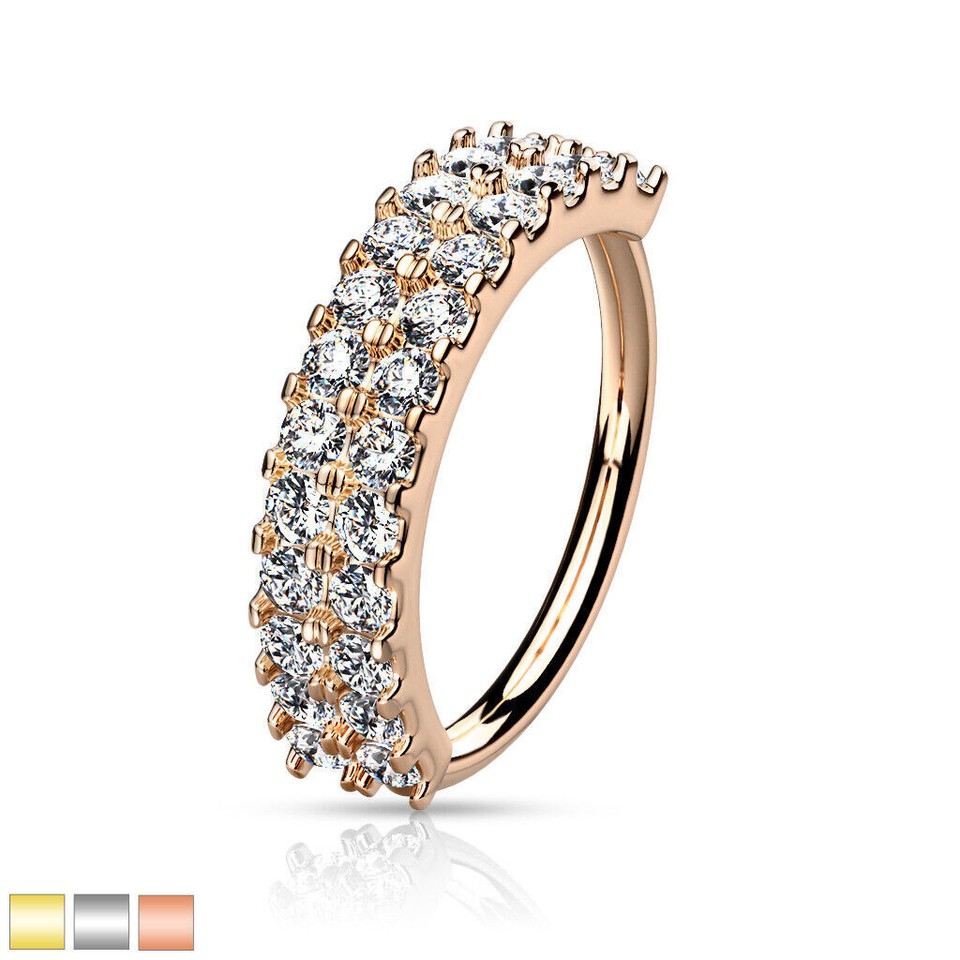 Gem Hoop Nose Lip Cartilage Earrings Helix Daith Rook Tragus Orbital ...