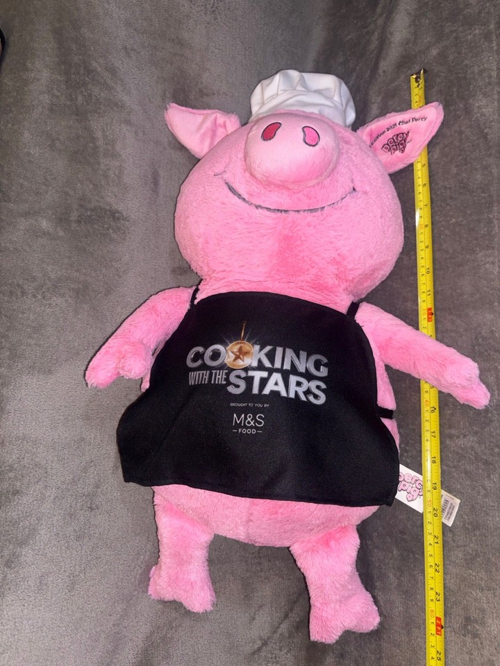 M&S Percy Pig Chef Limited Edition Toy Plush Cooking With The Stars ...