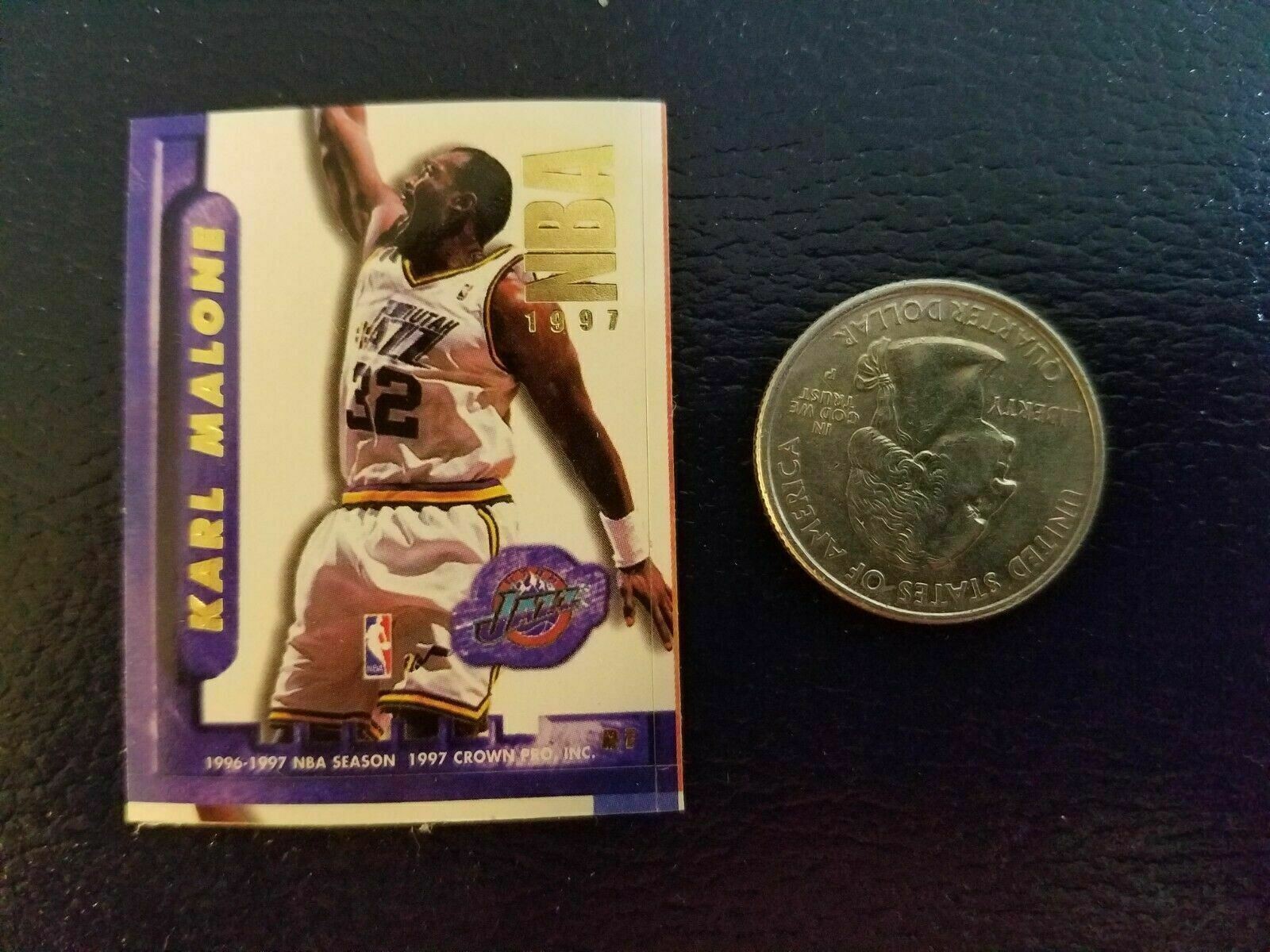 Karl Malone Utah Jazz NBA 1997 Crown Pro STICKER USA RARE ODDBALL | eBay