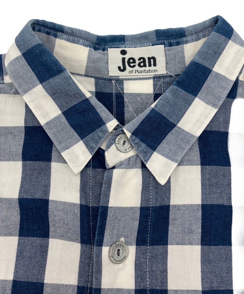 jean of plantation gingham check shirt Size: S Navy Men KG-11328 | eBay