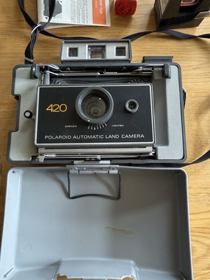 Vintage Polaroid 420 Automatic Land Camera with Hard Cover Strap Case ...