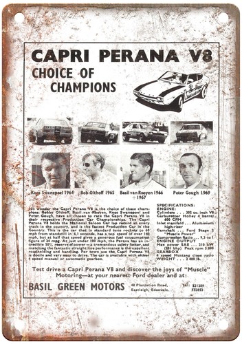 Vintage 1971 Ford Capri Perana Ad Retro Look Metal Sign A8001 | eBay