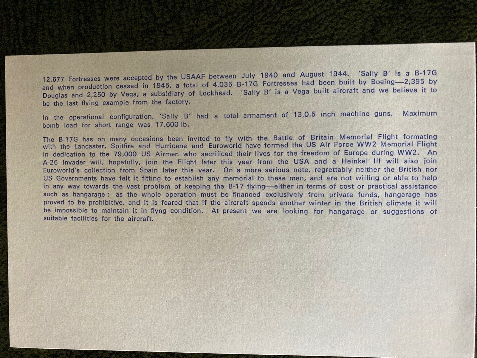 RAF Cover - THE FLYING FORTRESS, Boeing | Grelly UK