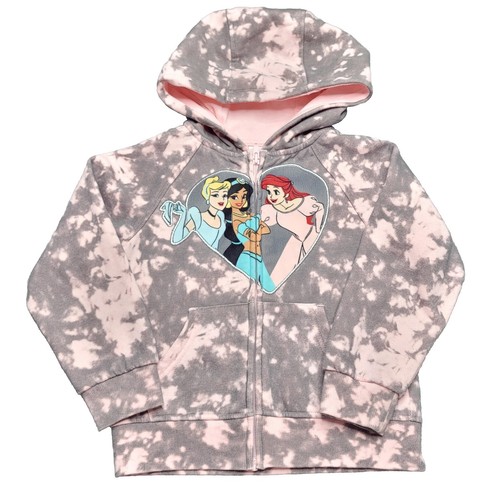 Disney Princess Pink Tie Dye Zip-Up Jacket Girls Sz 5 Cinderella ...
