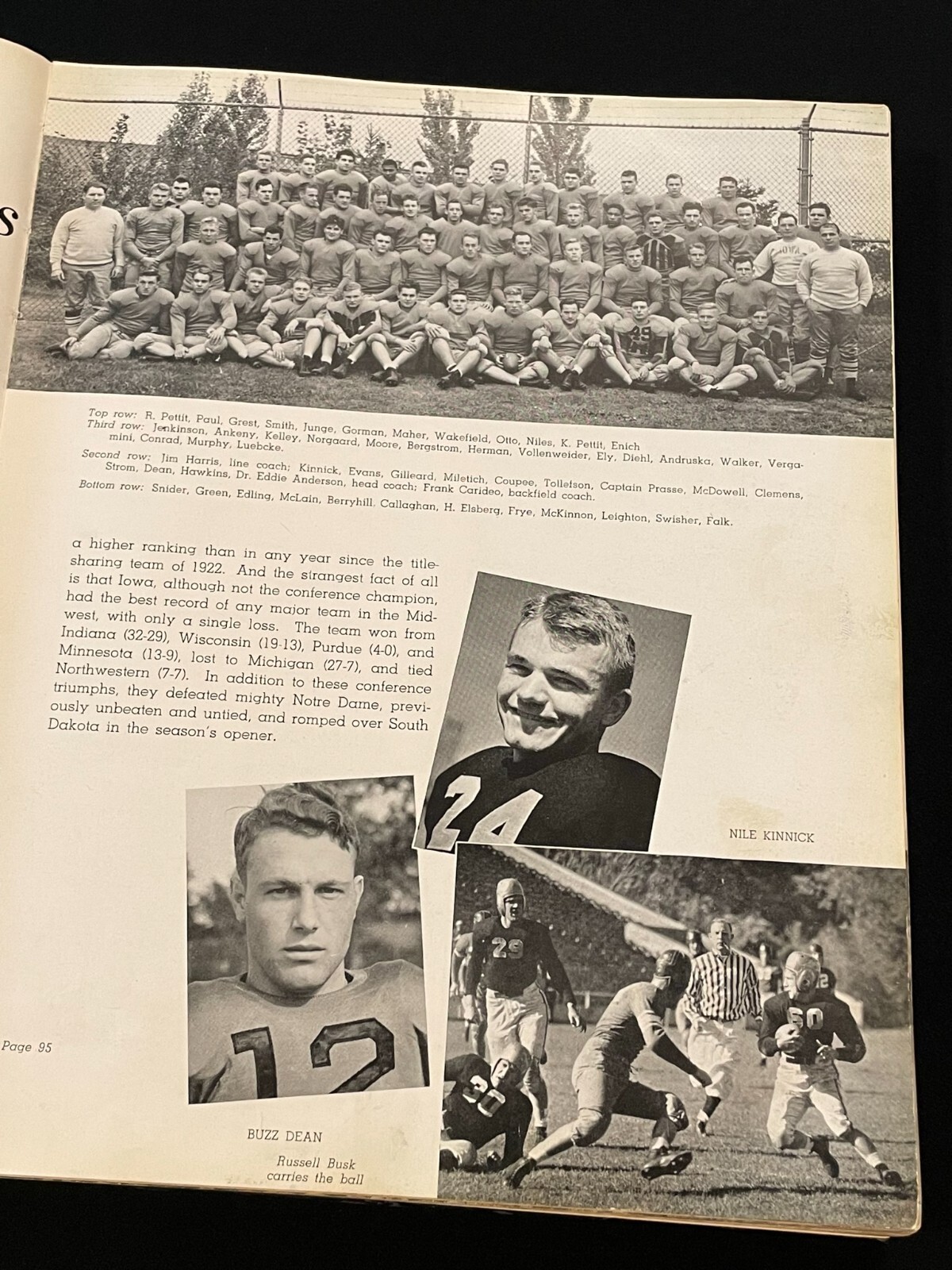 WOW! Nile Kinnick Senior Yearbook Autographed by Ironmen! Iowa Hawkeyes ...