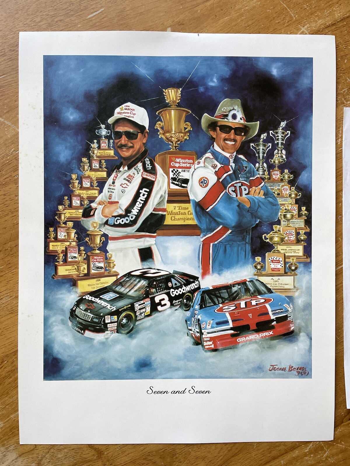 Dale Earnhardt Sr & Richard Petty Seven and Seven NASCAR Print Jeanne ...