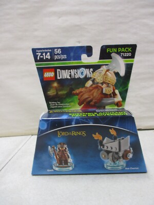 2015 Lego Dimensions the Lord of the Rings Gimli and Axe Chariot 71220 ...