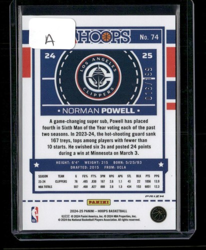 2024-25 Hoops - Norman Powell - Orange /199 - 15533 | eBay