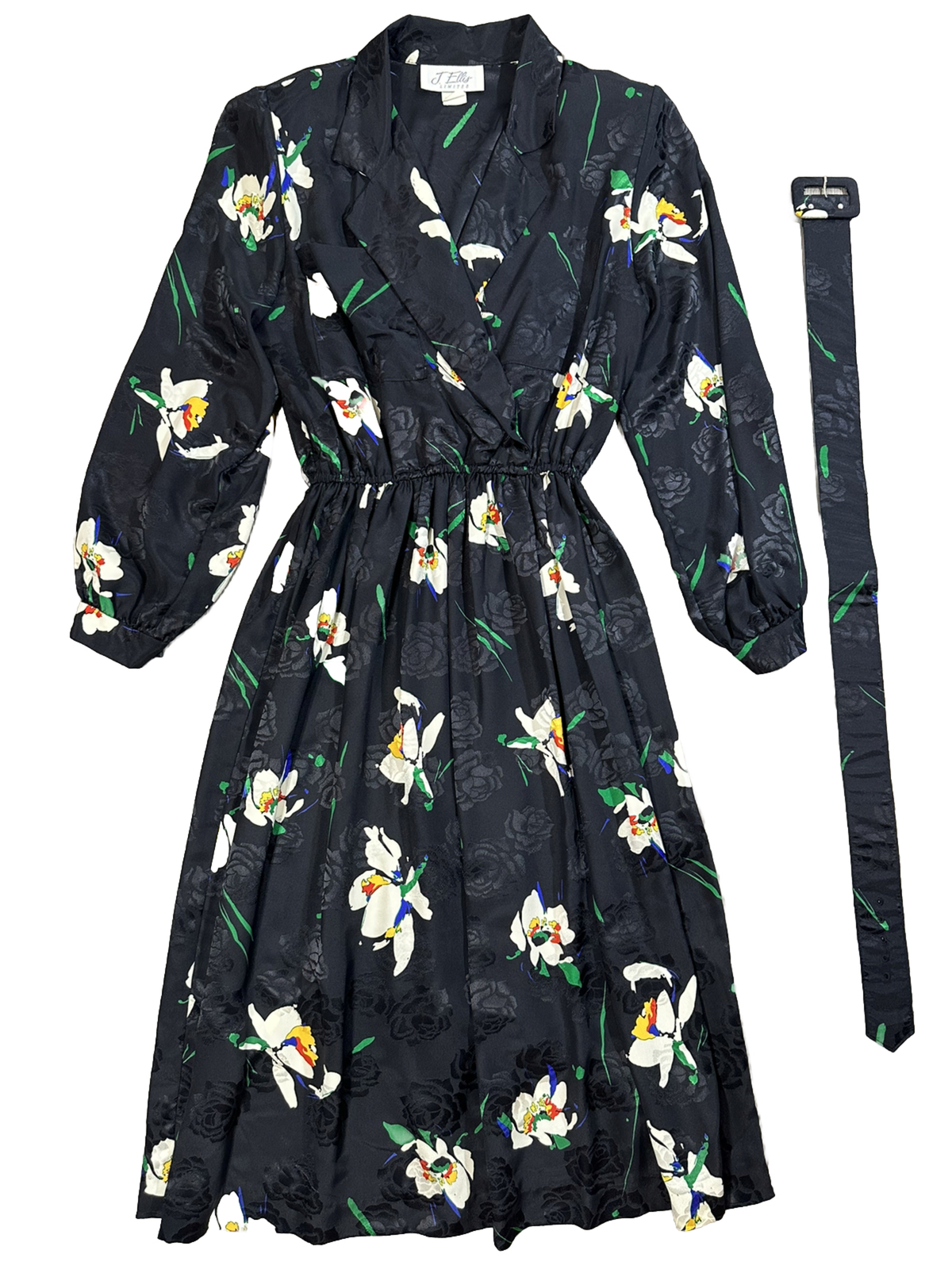 Vintage 80s J Ellis Limited Fit & Flare Midi Dress Wo… - Gem
