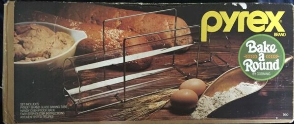 Vintage PYREX Bake a Round Glass Tube Bread Dough Baking 990 for sale ...