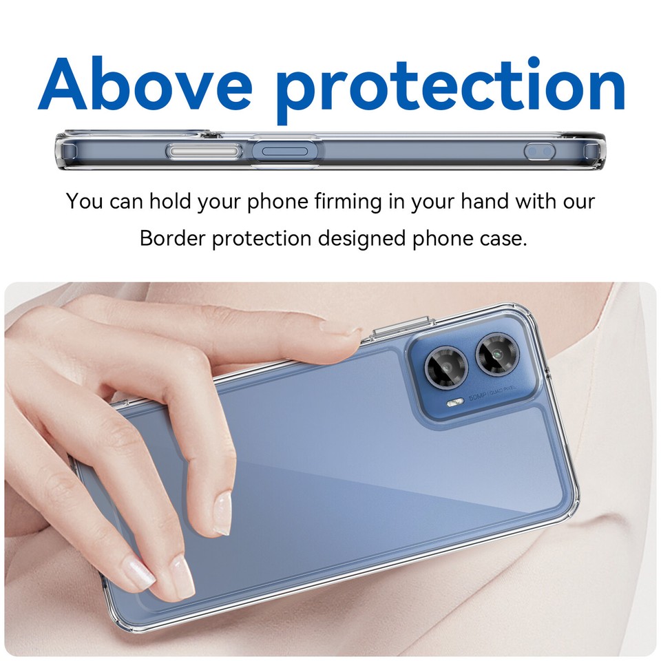For Motorola Moto G56 G86 G15 G35 G45 G55 G75 G54 Clear Hard Back TPU ...