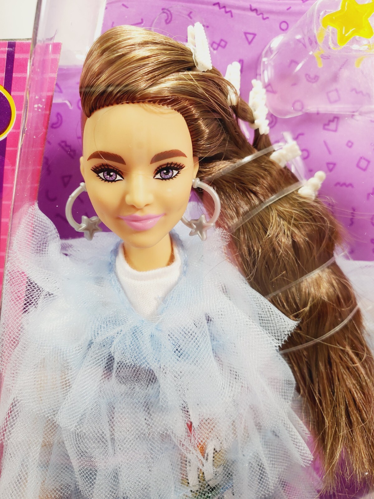 NEW 2020 Barbie Extra Doll #9 Blue Ruffled Jacket /Pet Crocodile Mattel ...