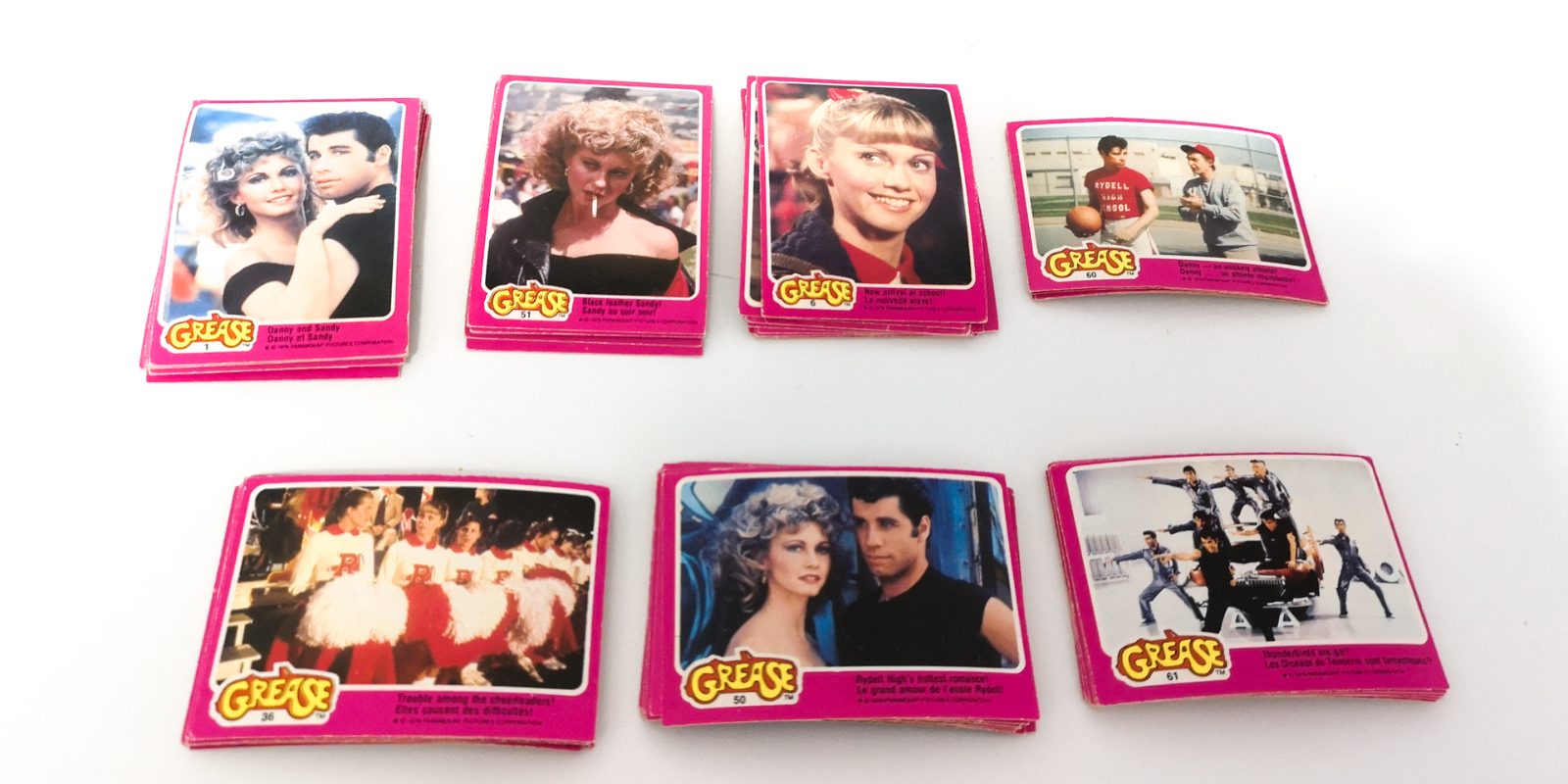 1978 Grease Trading Cards Topps Lot of 64 Cards Travolta Newton-John ...
