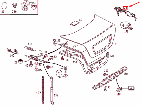 MERCEDES-BENZ S W220 Rear Lid Right Drive Unit A2207500060 NEW GENUINE ...