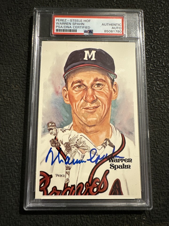 Warren Spahn Vintage Autograph PSA Authentic Auto Baseball Collector ...