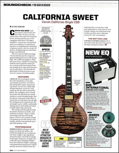 Carvin California Single CS6 Electric Guitar Review Sound Check Article ...