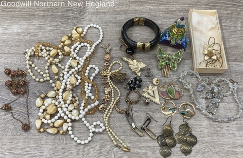 Vintage Costume Jewelry Lot w. Sparkle Crystal Perfume Bottle Necklaces ...