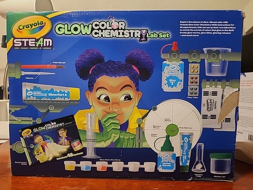 CRAYOLA GLOW COLOR CHEMISTRY LAB SET SCIENCE KIT FOR KIDS *DISTRESSED ...